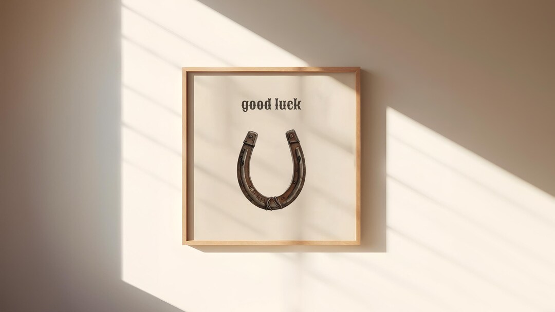 Good Luck Poster, Horseshoe Poster, Western Wall Art, Wild West Art ...