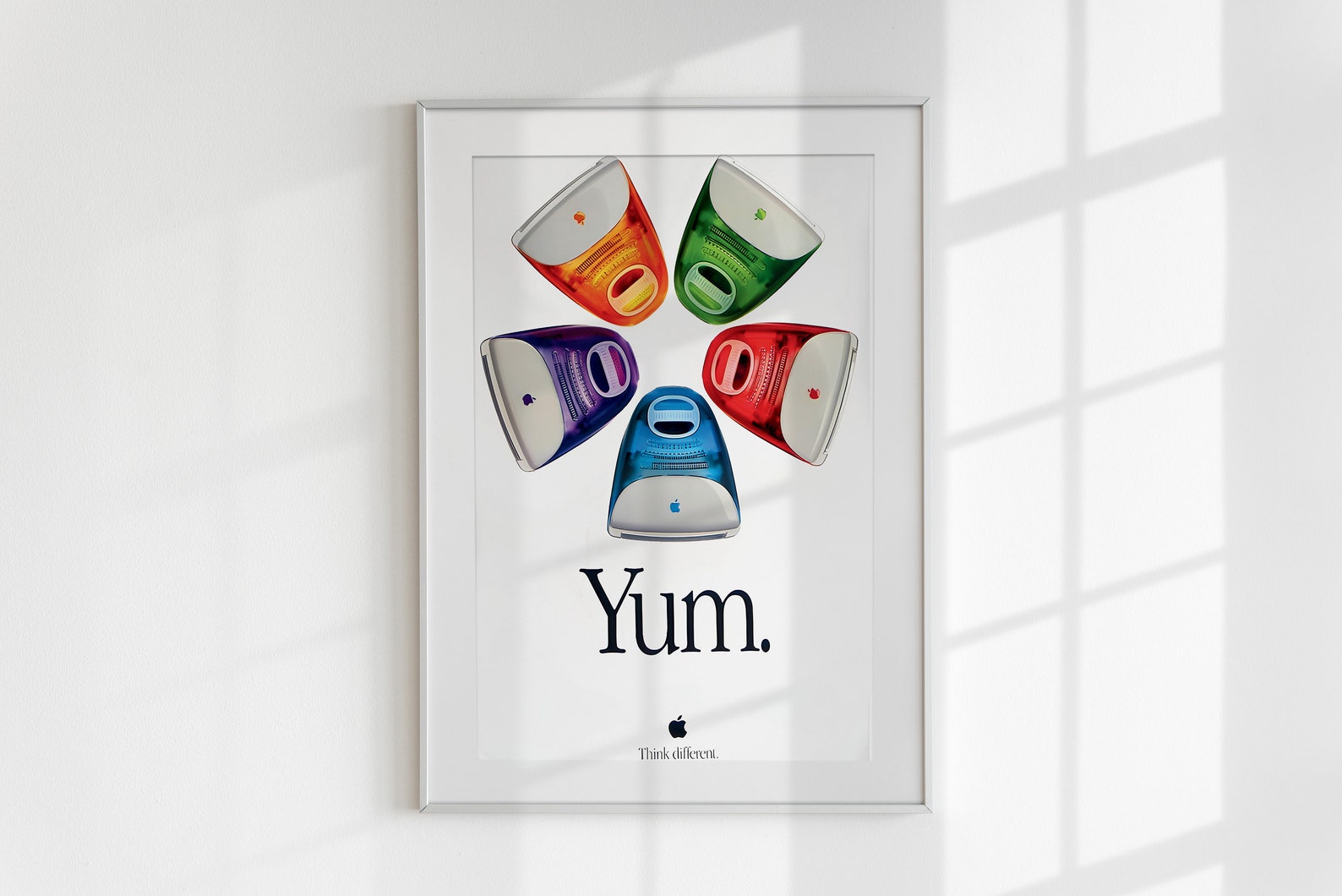 Vintage Apple Posters, Apple Logo Poster, Rainbow Apple Logo, Gift for ...