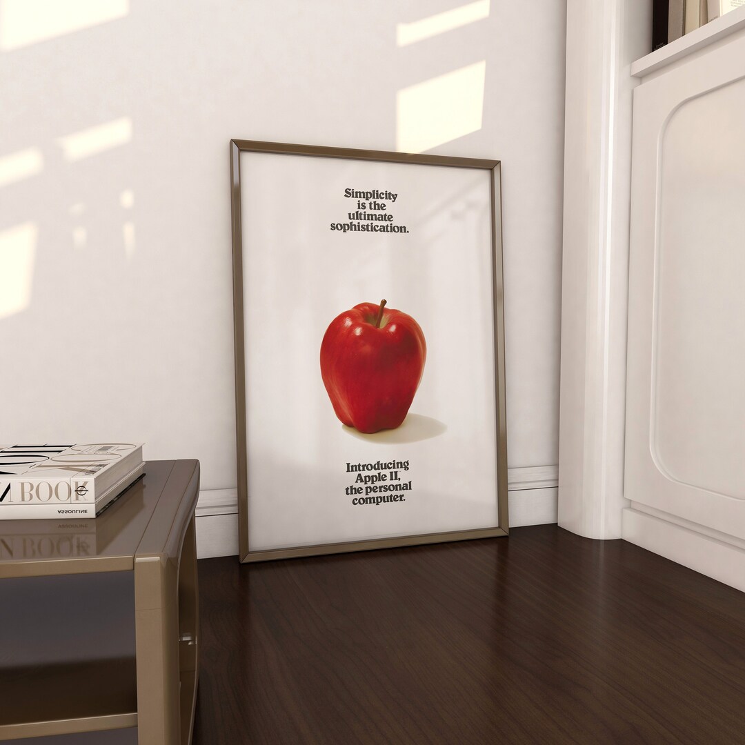 Vintage Apple Posters, Apple Logo Poster, Rainbow Apple Logo, Gift for ...