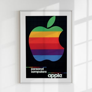1980 Apple Personal Computers Poster, Apple Logo Poster, Rainbow Apple ...