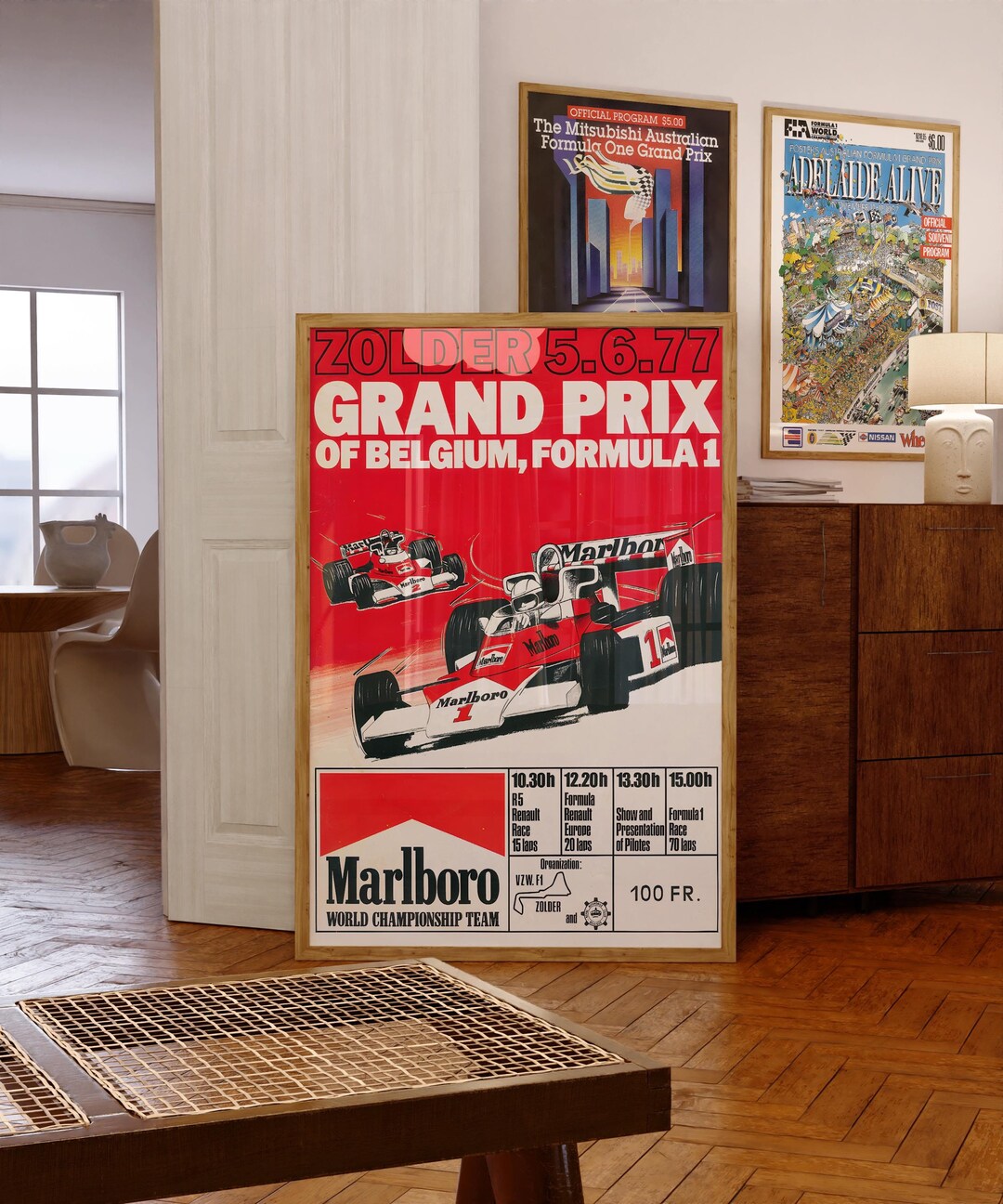 1977 Belgian Grand Prix Poster, Vintage Formula 1 Poster, F1 Belgium ...