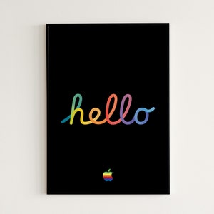 Set of 3 Apple Poster, Apple Logo Poster, Rainbow Apple Logo, Apple ...
