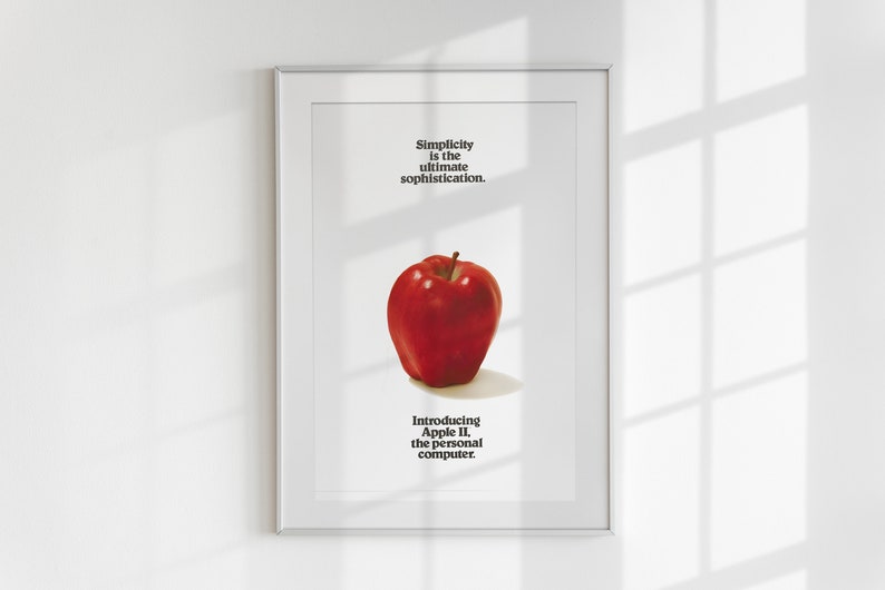 Vintage Apple Posters, Apple Logo Poster, Rainbow Apple Logo, Gift for ...