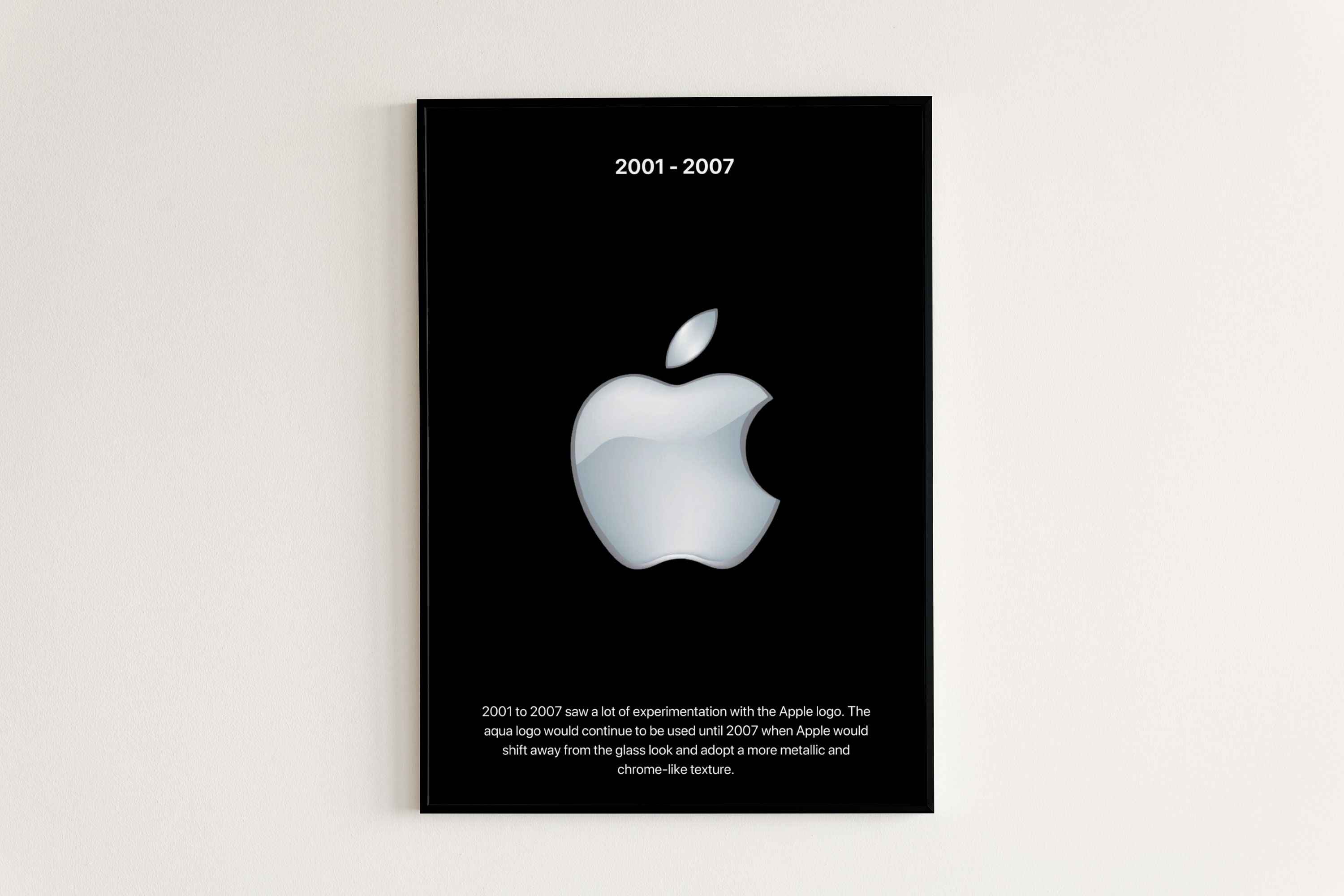 Set of 6 Apple Poster, Apple Logo Evolution Poster, Apple Logo History ...