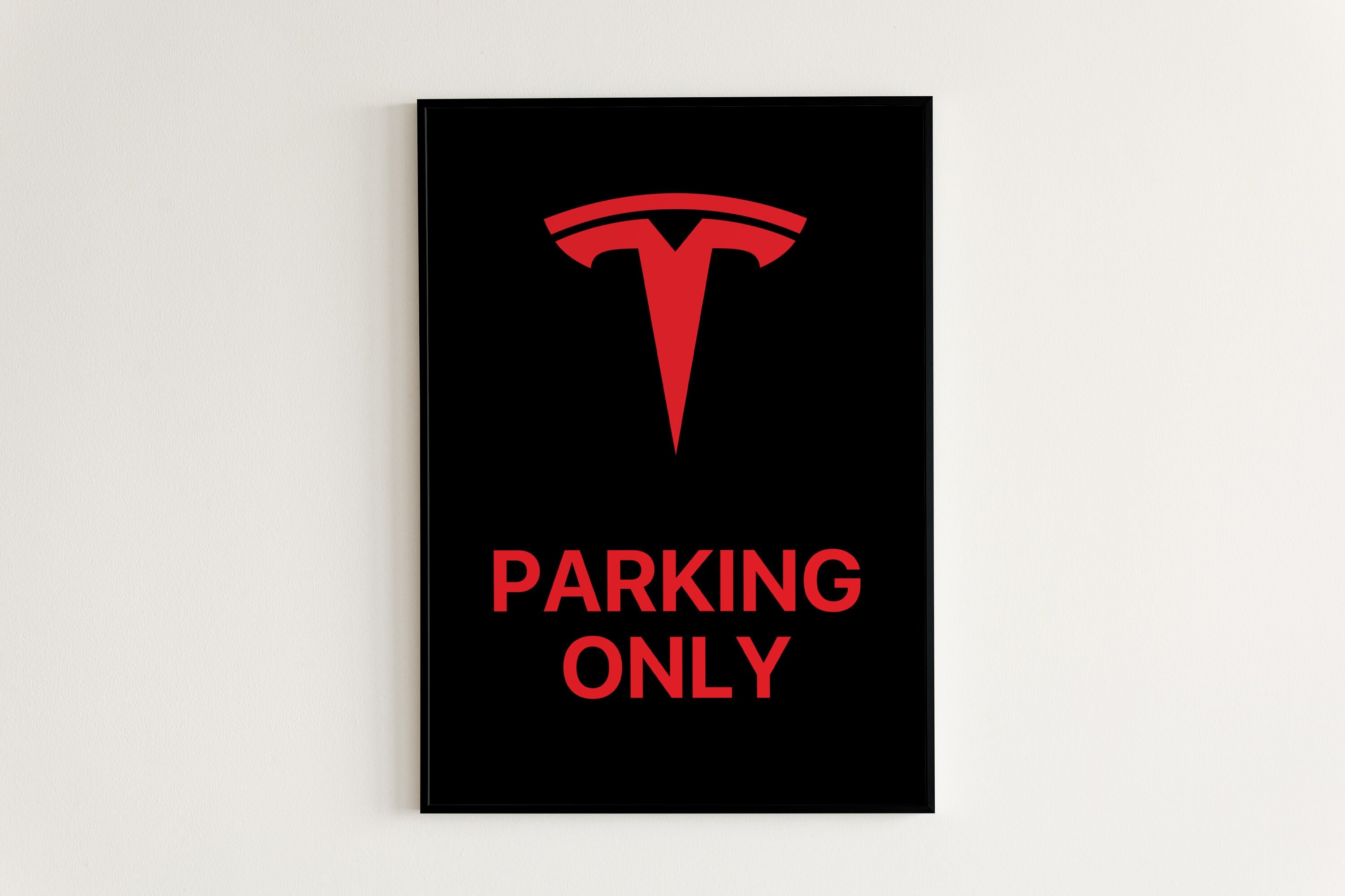 Tesla Park Only Poster, Tesla Poster, Tesla Print, Tesla Wall Art, Car ...