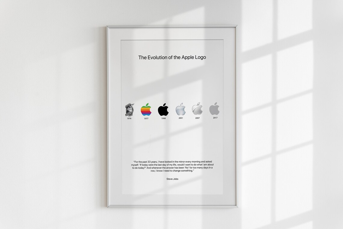 Set of 3 Apple Poster, Apple Logo Poster, Rainbow Apple Logo, Apple ...