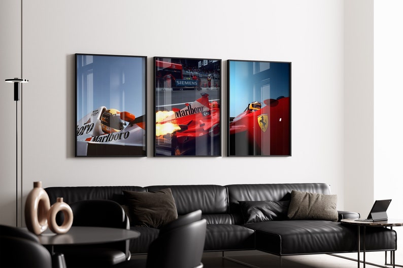 Set of 3 F1 Poster, Formula 1 Poster, Vintage F1 Poster, Formula 1 ...