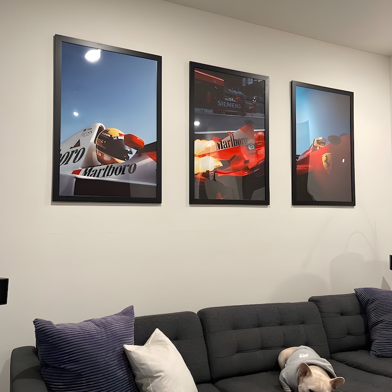 Set of 3 F1 Poster, Formula 1 Poster, Vintage F1 Poster, Formula 1 ...