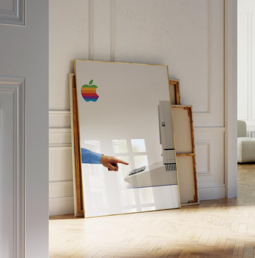 Vintage Apple Poster, Apple Macintosh Poster, Rainbow Apple Logo, Gift ...