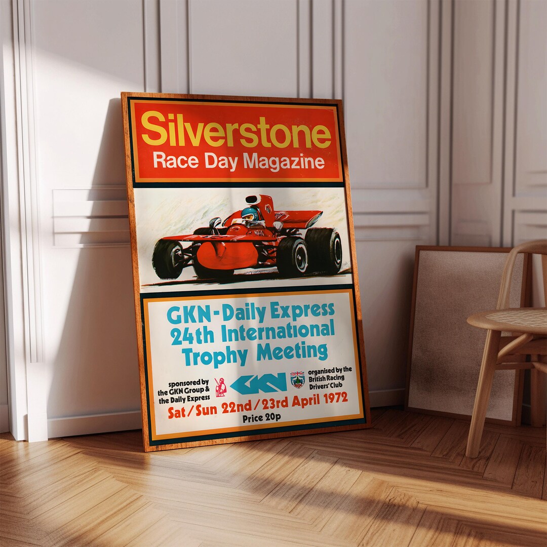 Vintage 1972 British Grand Prix Poster, 1972 Silverstone, Vintage ...