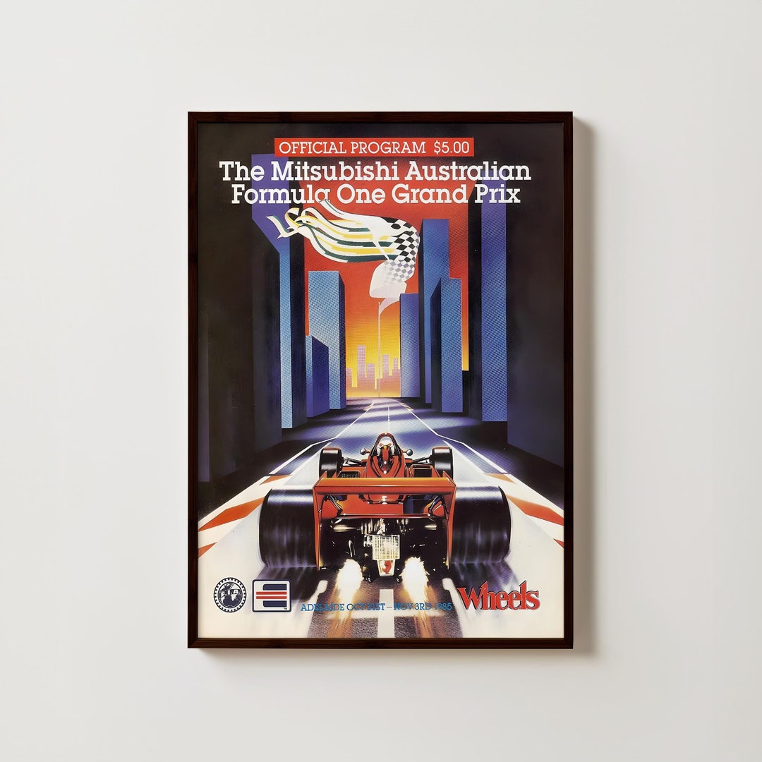 1985 Australian Grand Prix Poster, Vintage Formula 1 Poster, F1 Poster ...