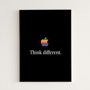 Set of 3 Apple Poster, Apple Logo Poster, Rainbow Apple Logo, Apple ...