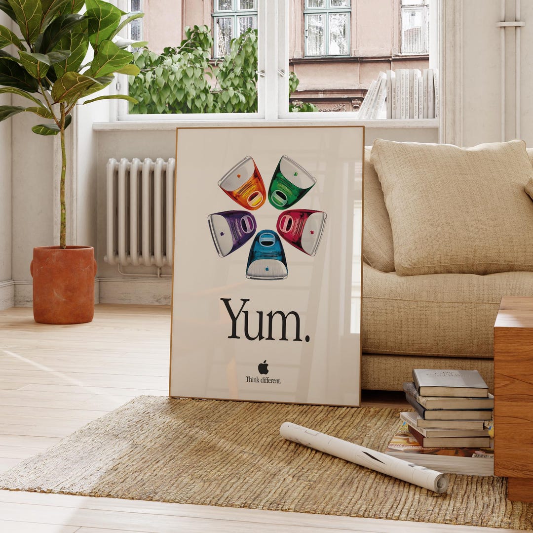 Apple "yum" Poster, Retro Apple Poster, Apple Advertising Poster, Apple ...