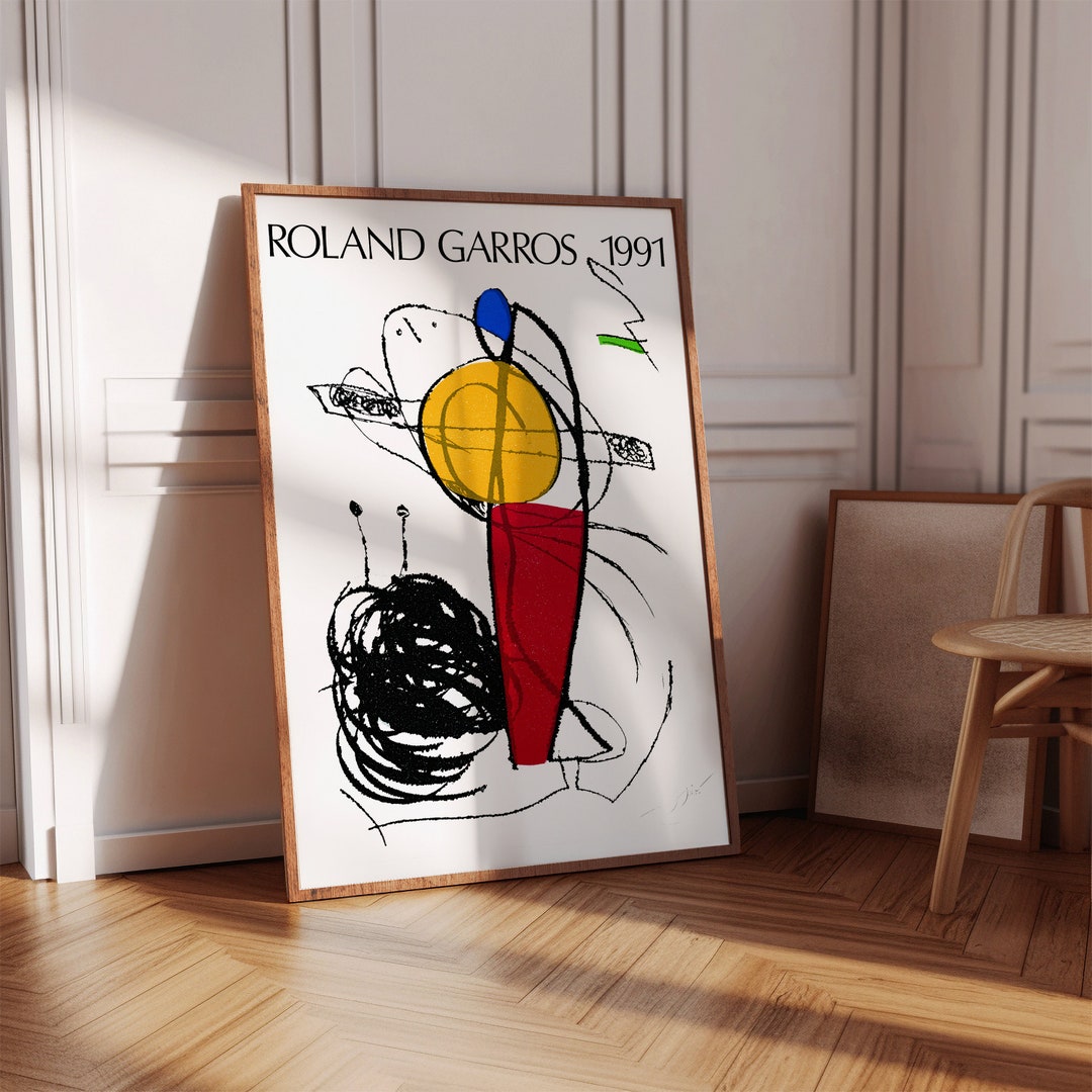 Roland Garros 1991 Poster, Roland Garros Print, Tennis Poster, Vintage ...