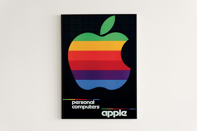 Set of 3 Apple Poster, Apple Logo Poster, Rainbow Apple Logo, Apple ...