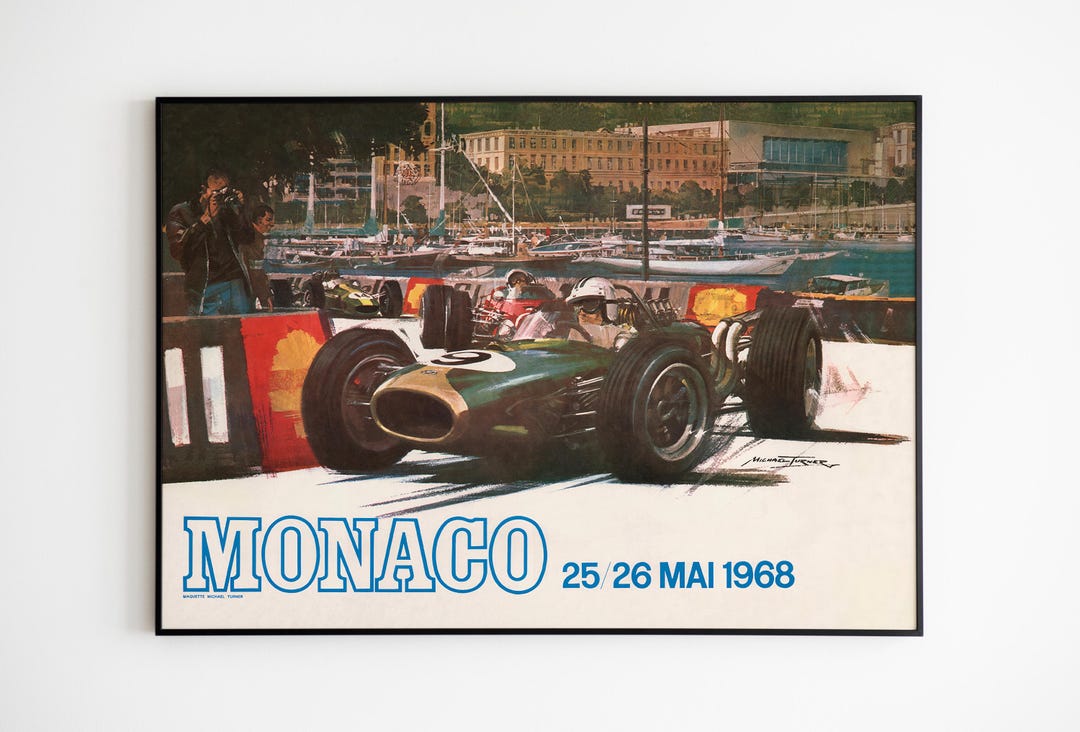 Vintage 1968 Monaco Grand Prix Poster, Monaco 1968 Grand Prix Poster ...