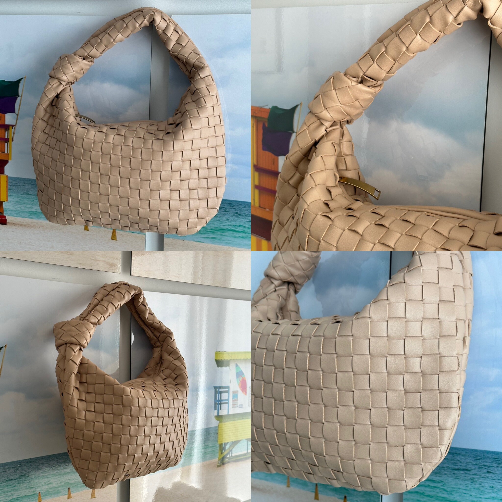 Woven Knot Handbag, Hobo Leather Bag, Knot Bag, Leather Woven Bag ...