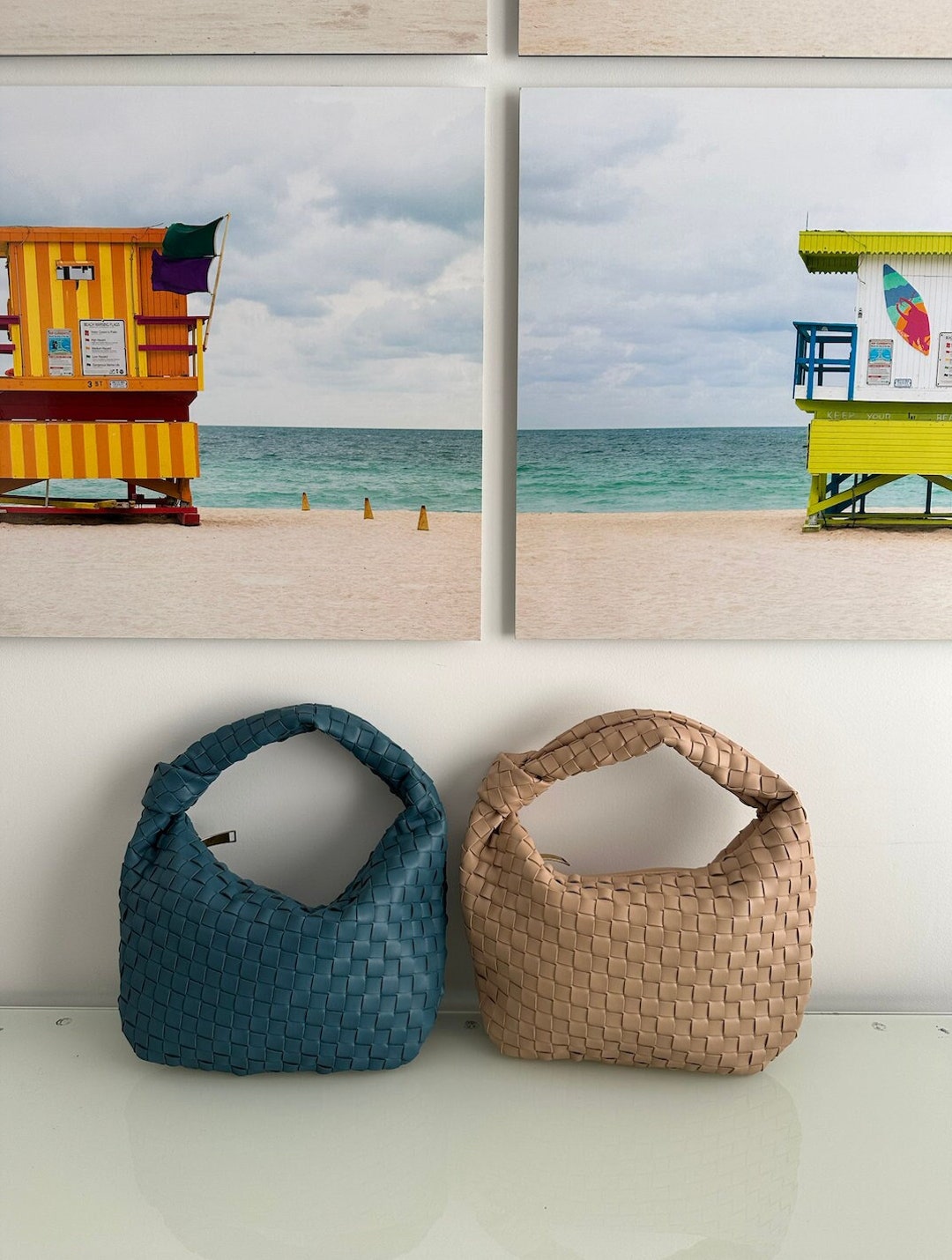 Woven Knot Handbag, Hobo Leather Bag, Knot Bag, Leather Woven Bag ...