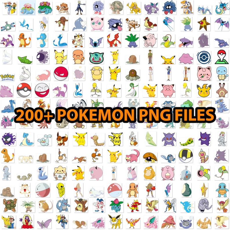 200 Pokemon PNG File - Etsy