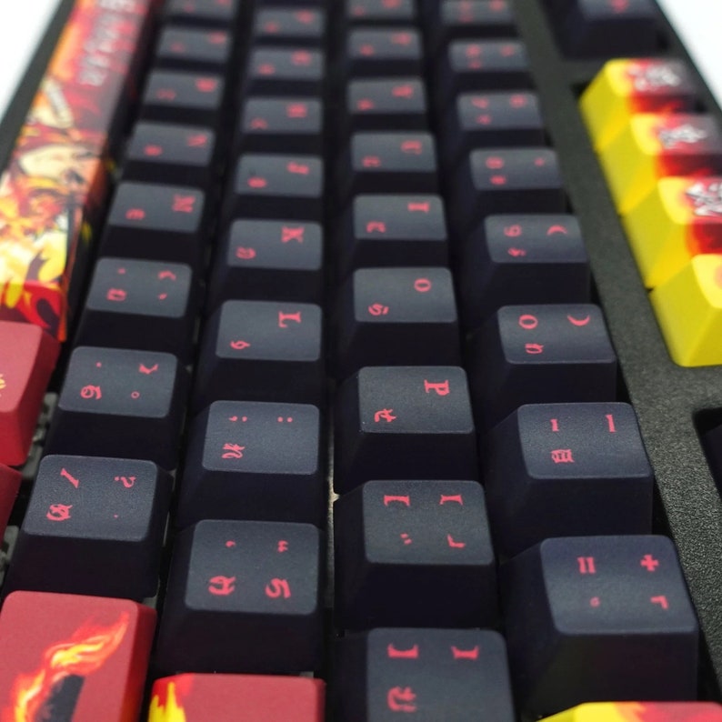 Demon Slayer Keycaps, Rengoku Kyojuro, Custom Keycaps Set, Anime ...