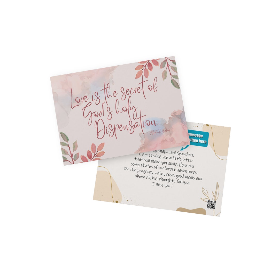 Baha'i Card Bahai Inspired Flat Cards Baha'i Gifts - Etsy