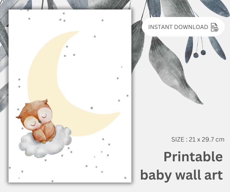Printable Sleeping Cute Baby Animals Toddle and Baby Wall Art - Etsy