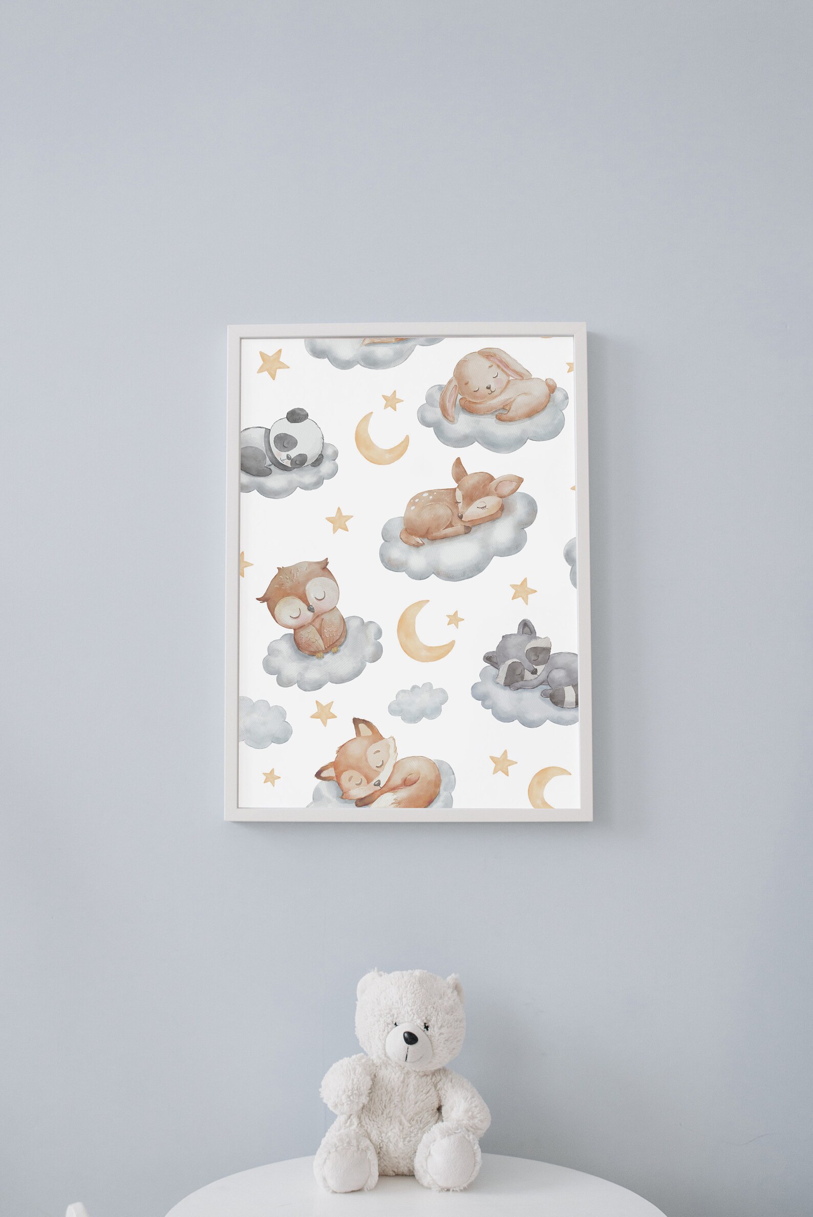 Printable Cute Sleeping Animals Baby Wall Art. DIGITAL FILE instant ...