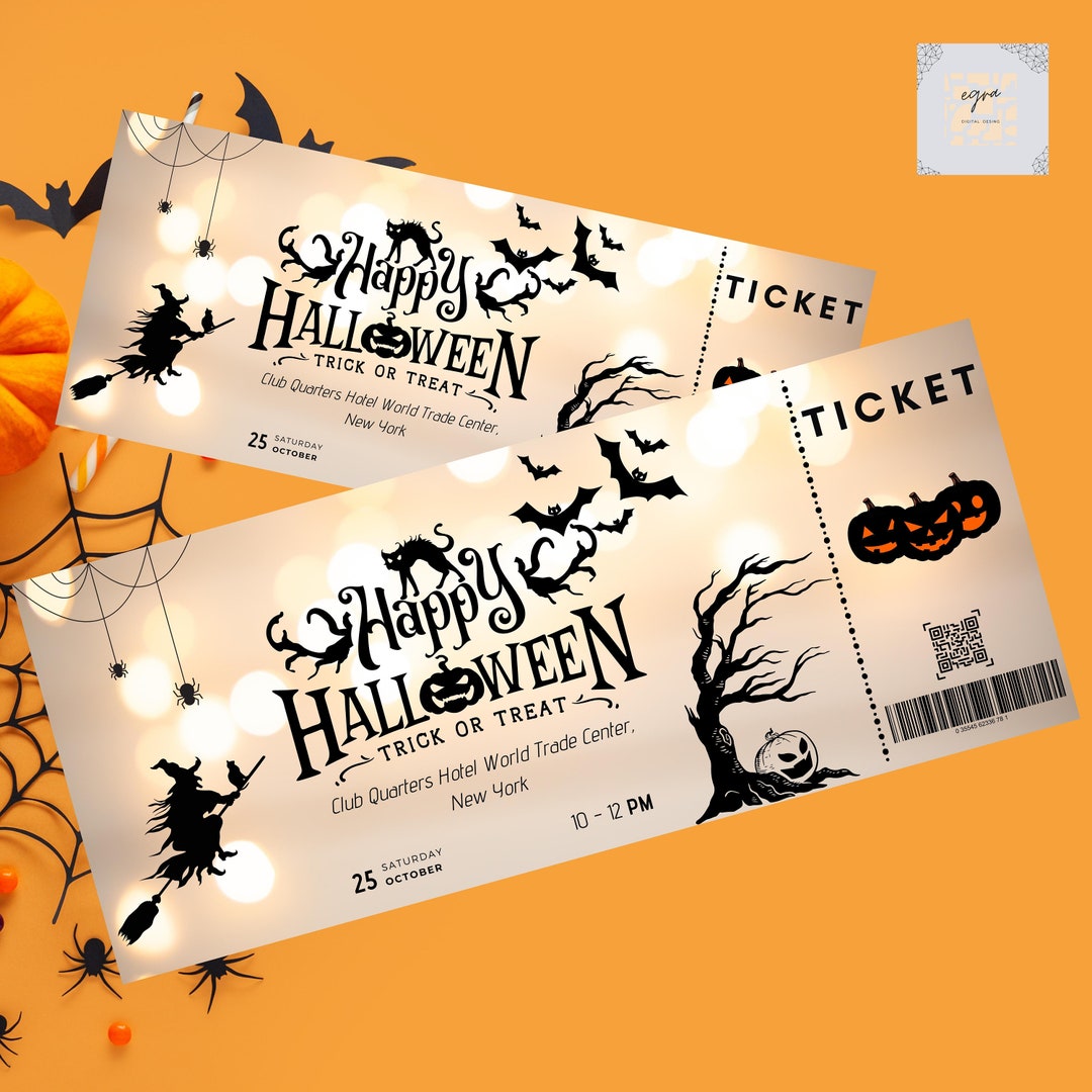 Halloween Tickets Halloween Event Ticket EDITABLE Printable - Etsy