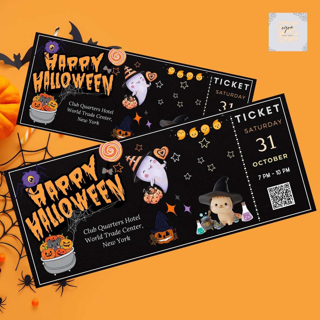 Halloween Tickets, Halloween Event Ticket EDITABLE, Printable Party ...