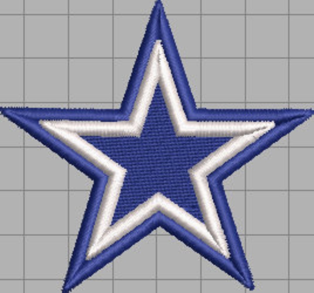 Blue White Star/5 Point Star Embroidery File - Etsy