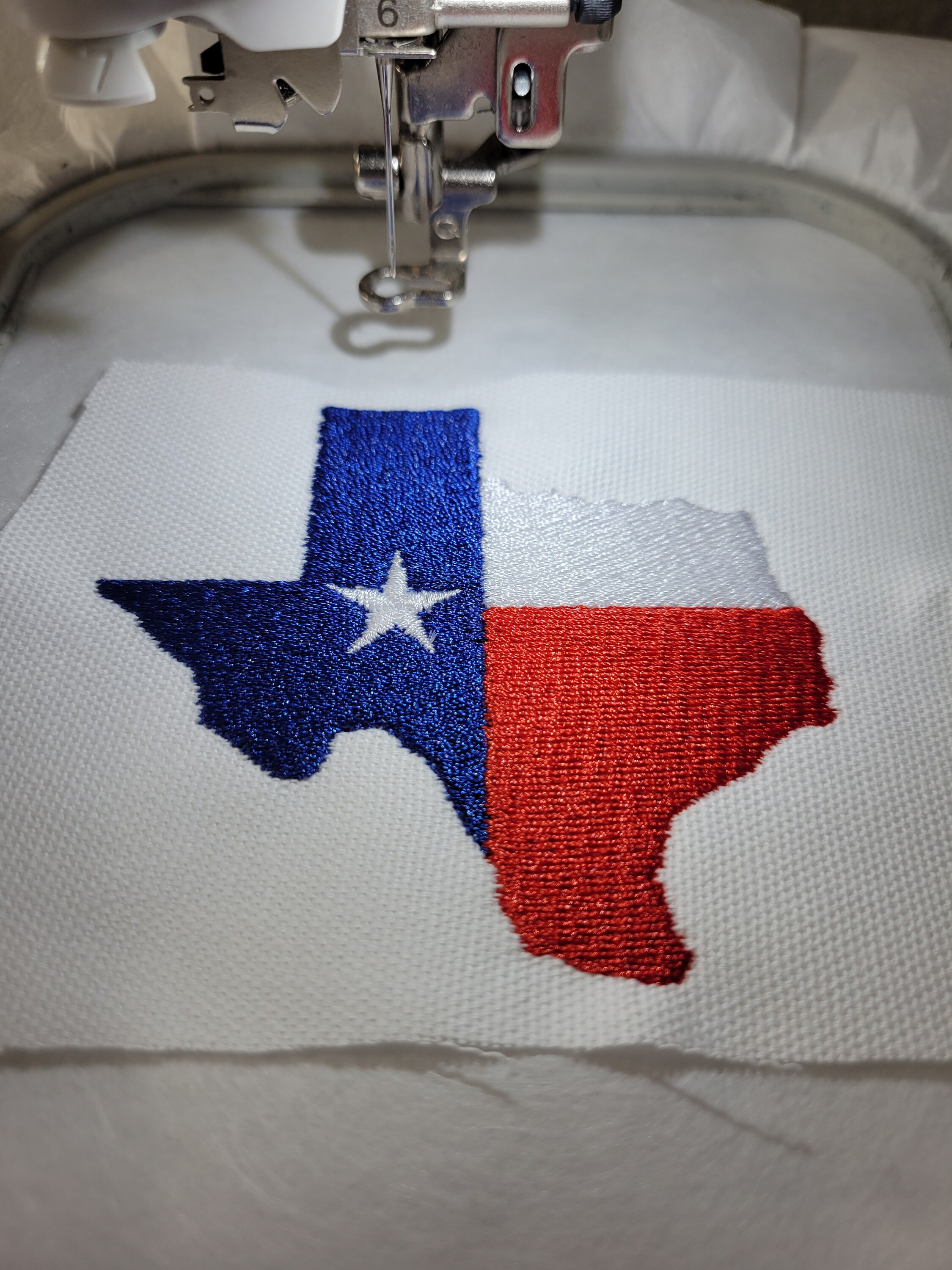 State of Texas Embroidery Files - 2 Sizes in Red White & Blue, Lone ...