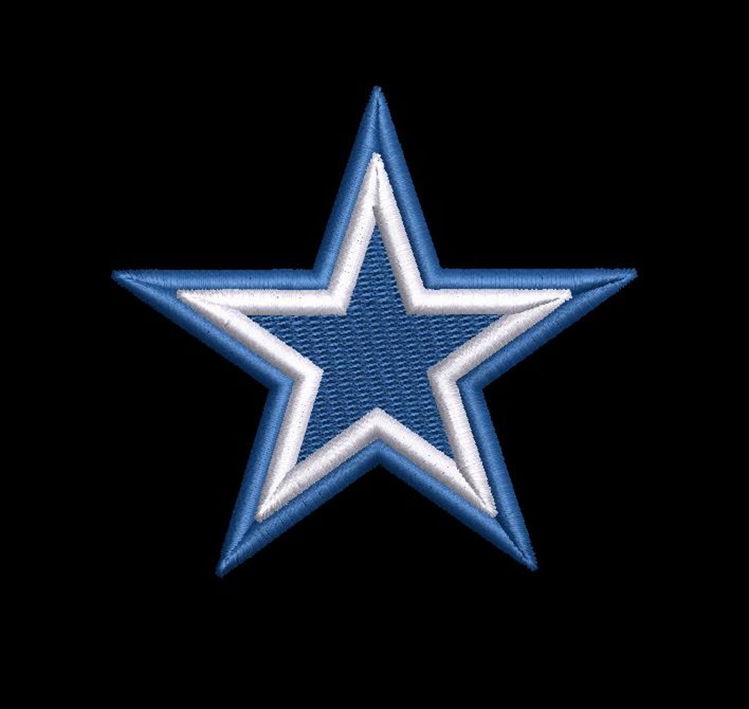 Blue White Star/5 Point Star - Embroidery File - Etsy
