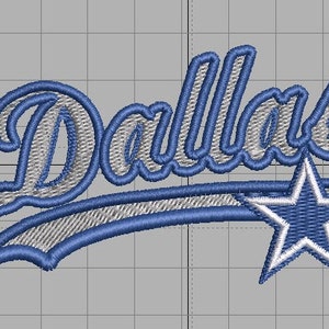 Dallas Spelled Out Along With a 5 Point Star - 4 Different Sizes ...