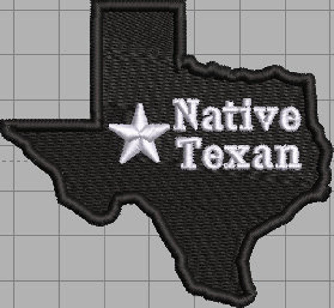 Native Texan Embroidery File Patch Lone Star State Patch - Etsy