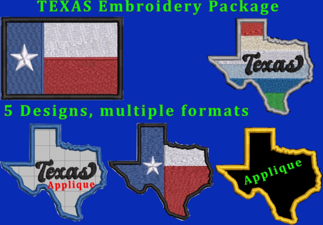 Texas Embroidery Designs – Lone Star State, TX Flag (digital Files) - Etsy