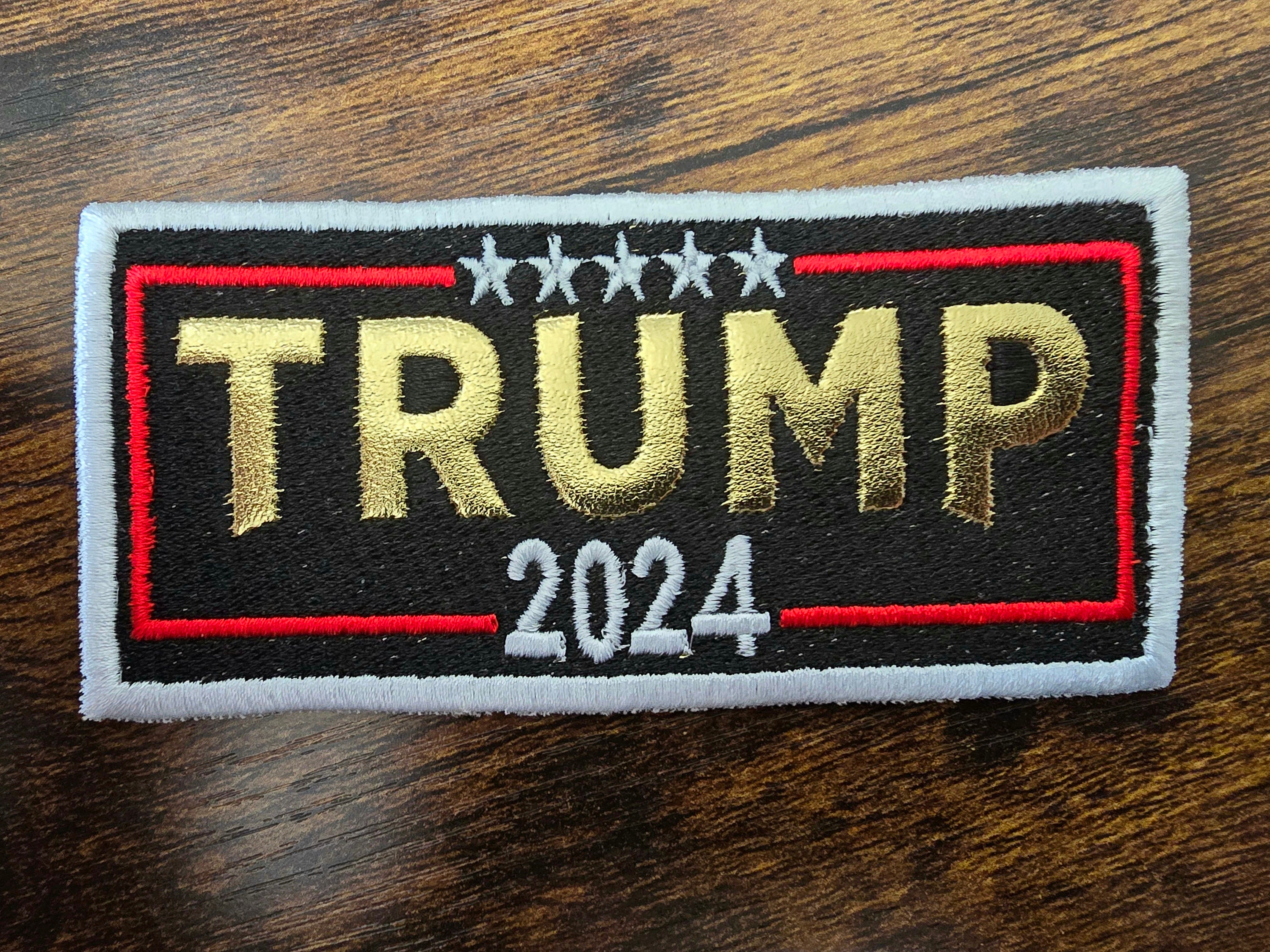 Donald Trump 2024 Patch. Gold Lettering With Black Fill. - Etsy