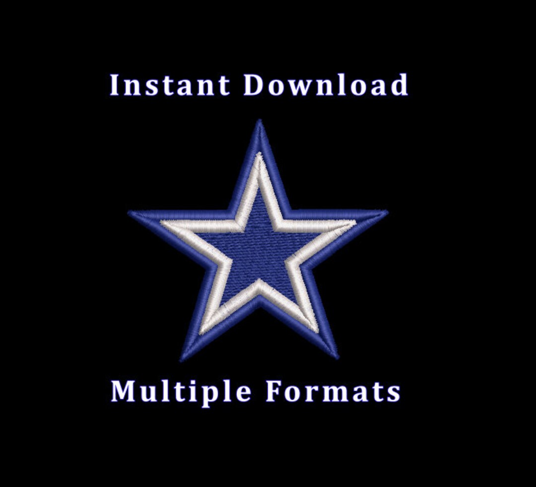 Blue White Star/5 Point Star Embroidery File - Etsy