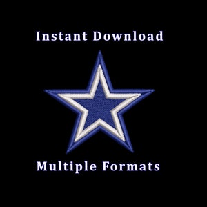 Blue White Star/5 Point Star - Embroidery File - Etsy