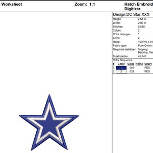Blue White Star/5 Point Star - Embroidery File - Etsy