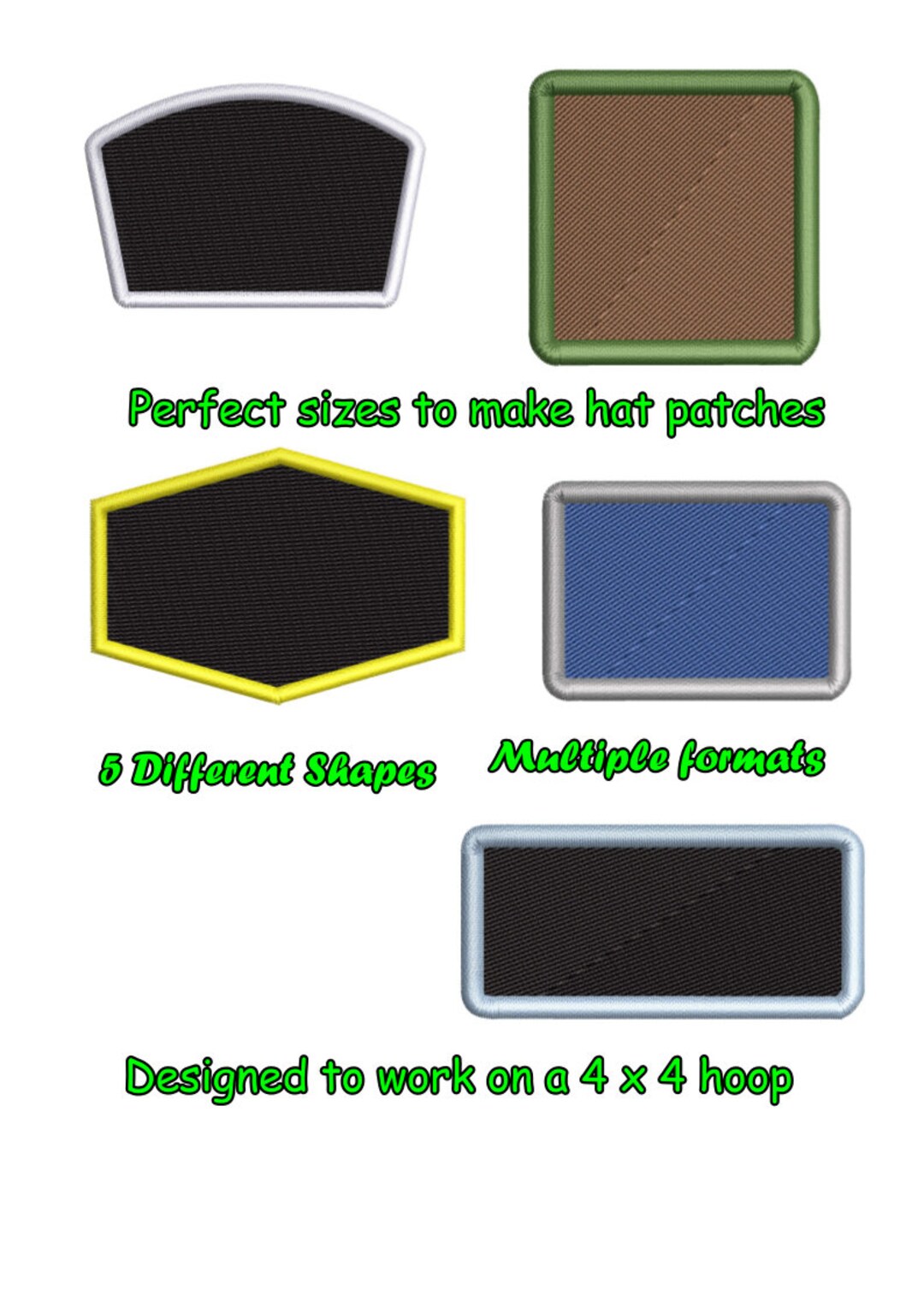 Patch Filled With Satin Border Embroidery File - Formats DST, PES, XXX ...