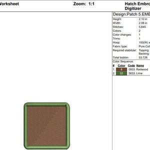 Patch Filled With Satin Border Embroidery File - Formats DST, PES, XXX ...