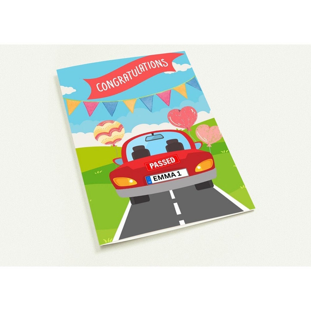 Personalised Passed Driving Test Card for Her New Learner - Etsy