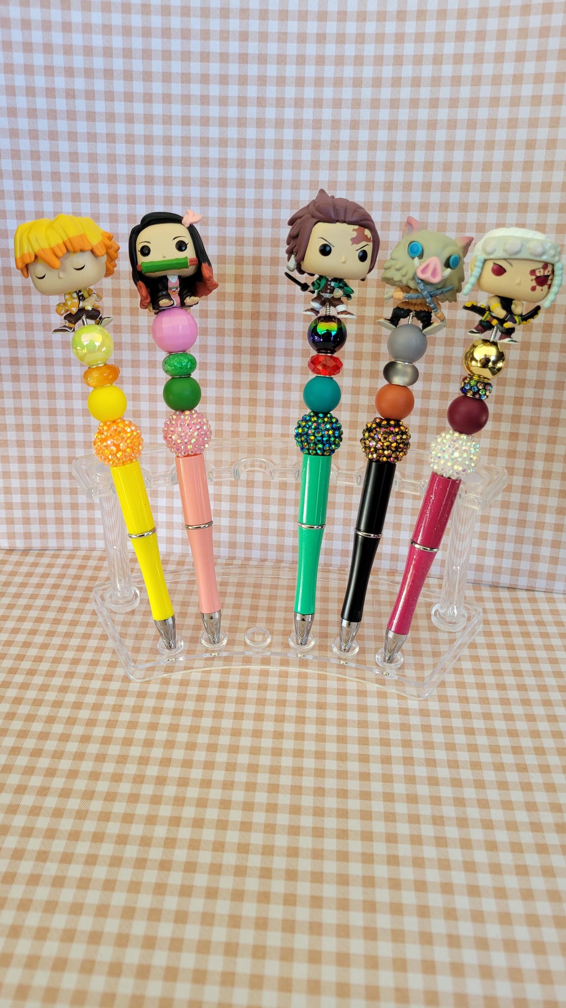 Character Custom Beaded Pens, Zenitsu,nezuko, Tanjiro, Inosuke, Tengen ...