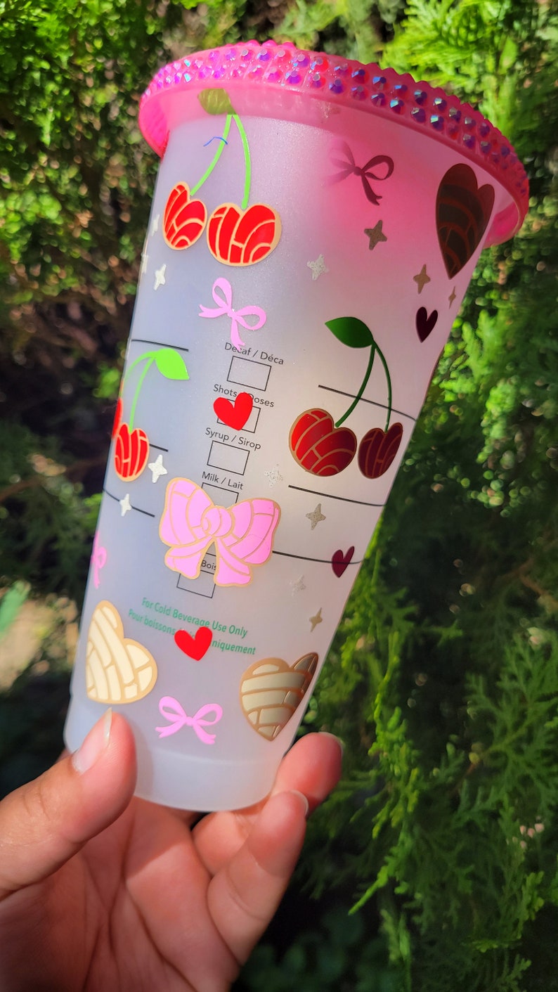 Coquette Inspired Starbucks Cold Cup With Pink Rhinestone Lid, Coffee ...