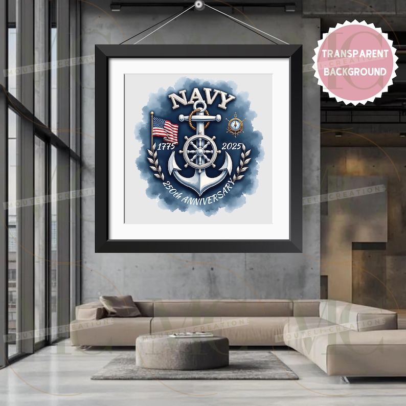 Navy 1775–2025 Anniversary PNG/250 Years Navy Celebration Clipart ...