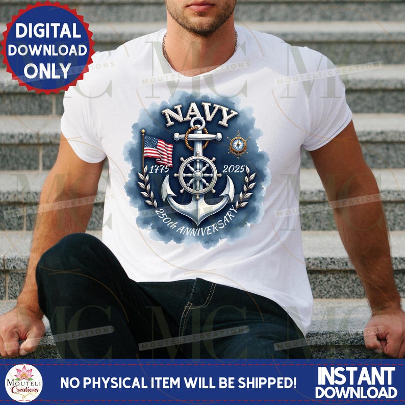 Navy 1775–2025 Anniversary PNG/250 Years Navy Celebration Clipart ...