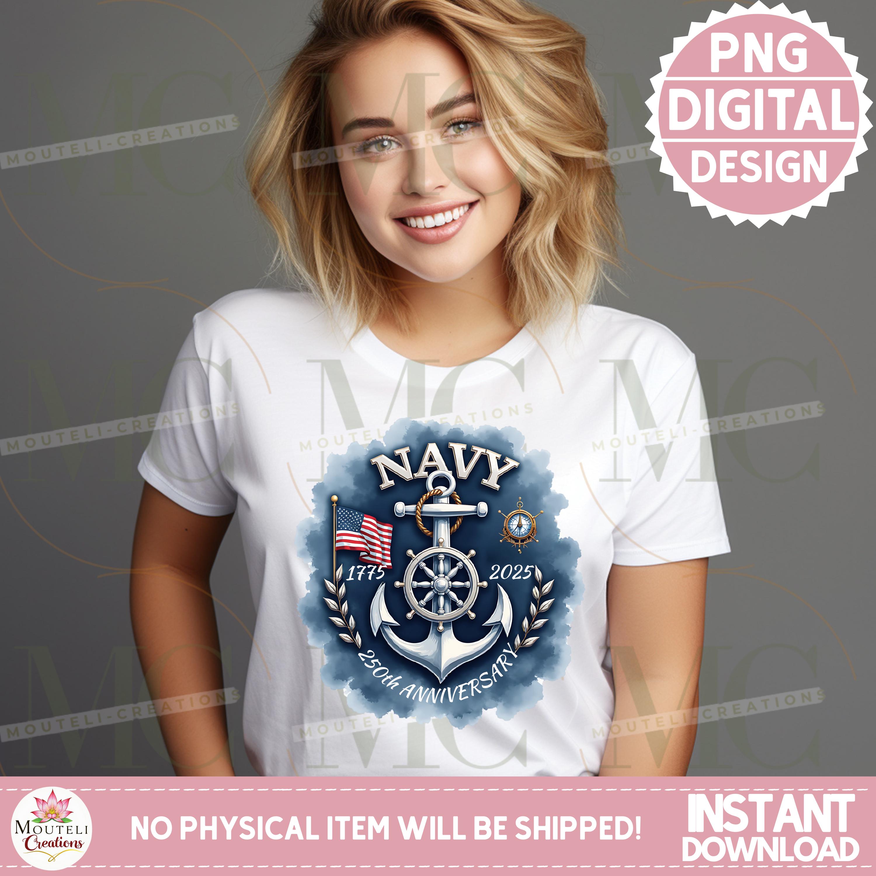 Navy 1775–2025 Anniversary PNG/250 Years Navy Celebration Clipart ...