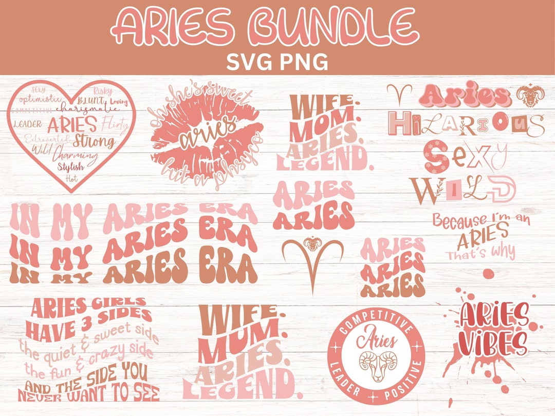 Aries SVG Bundle, Aries Png File, Birthday Gift Svg, March Svg, April ...
