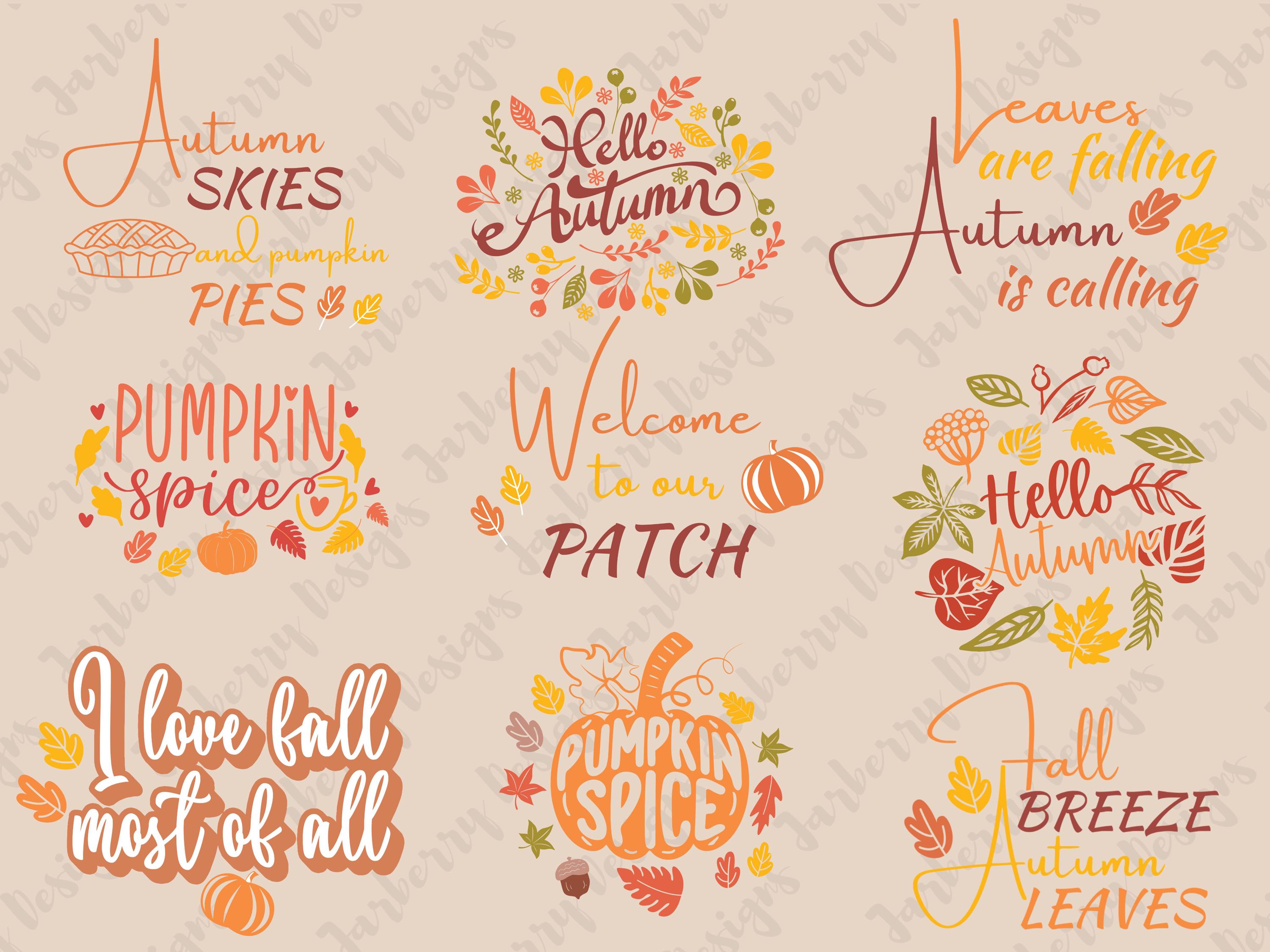 Autumn SVG Bundle Fall Svg Bundle Thanksgiving Svg Fall Designs Autumn ...