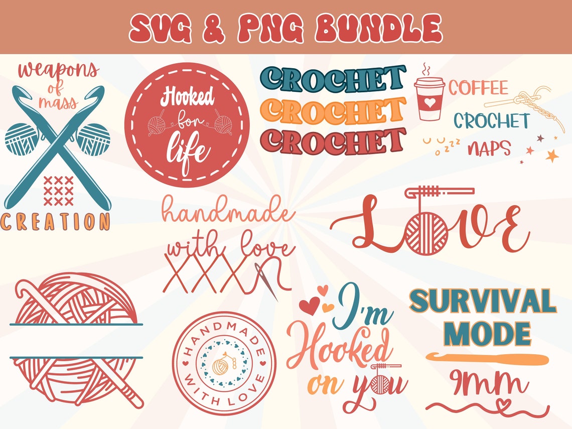 Crochet SVG Bundle, Retro Crochet SVG, Crochet Quotes SVG, Hook Svg ...